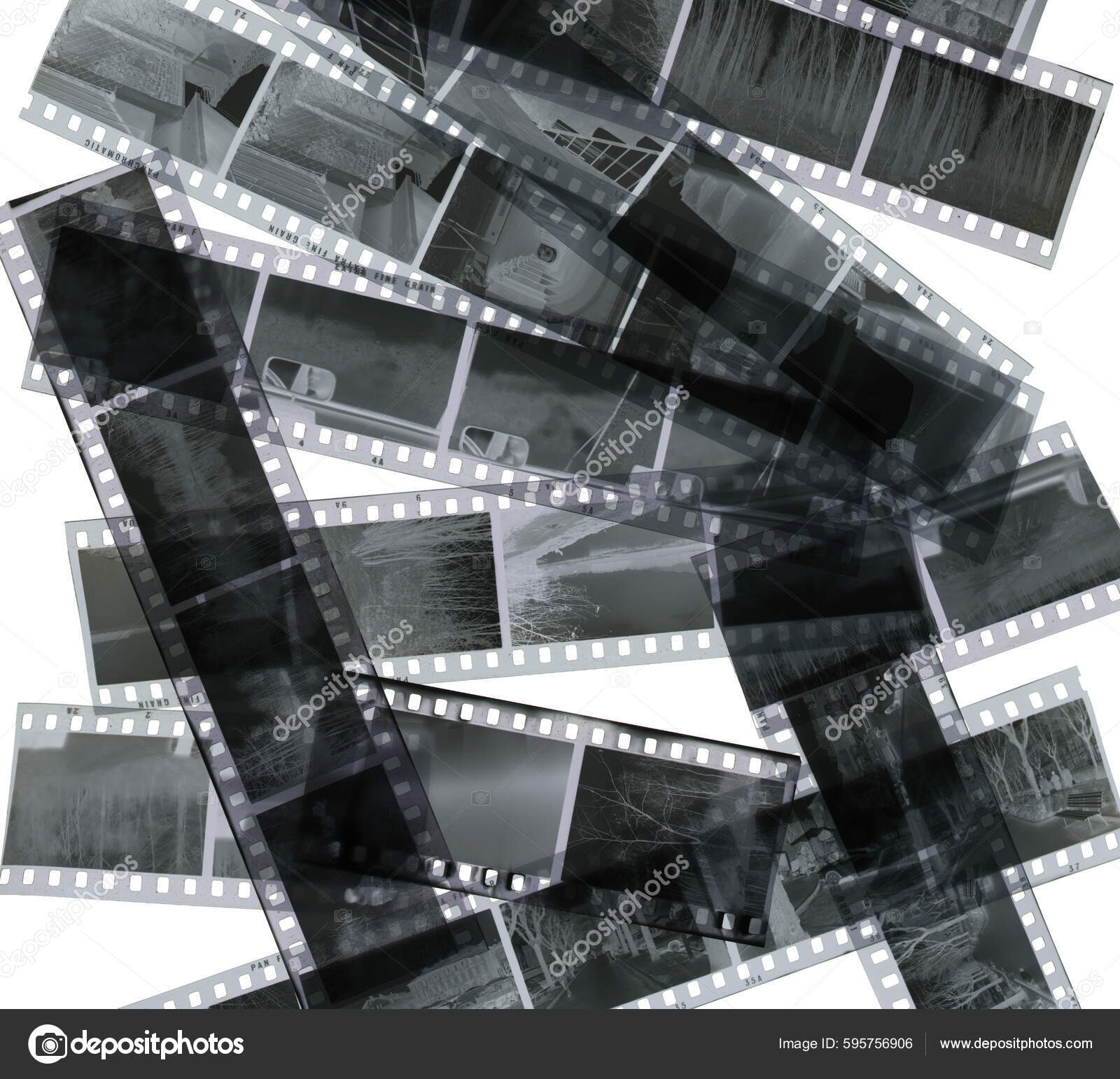 Background Old Photohraphic Negative Films Black White Strips — Stock ...