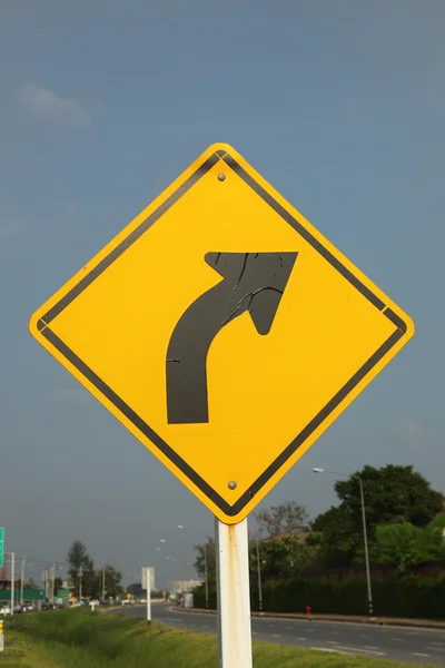 Curve Road Traffic Warning Sign Stock Photo by ©kevers 94531958