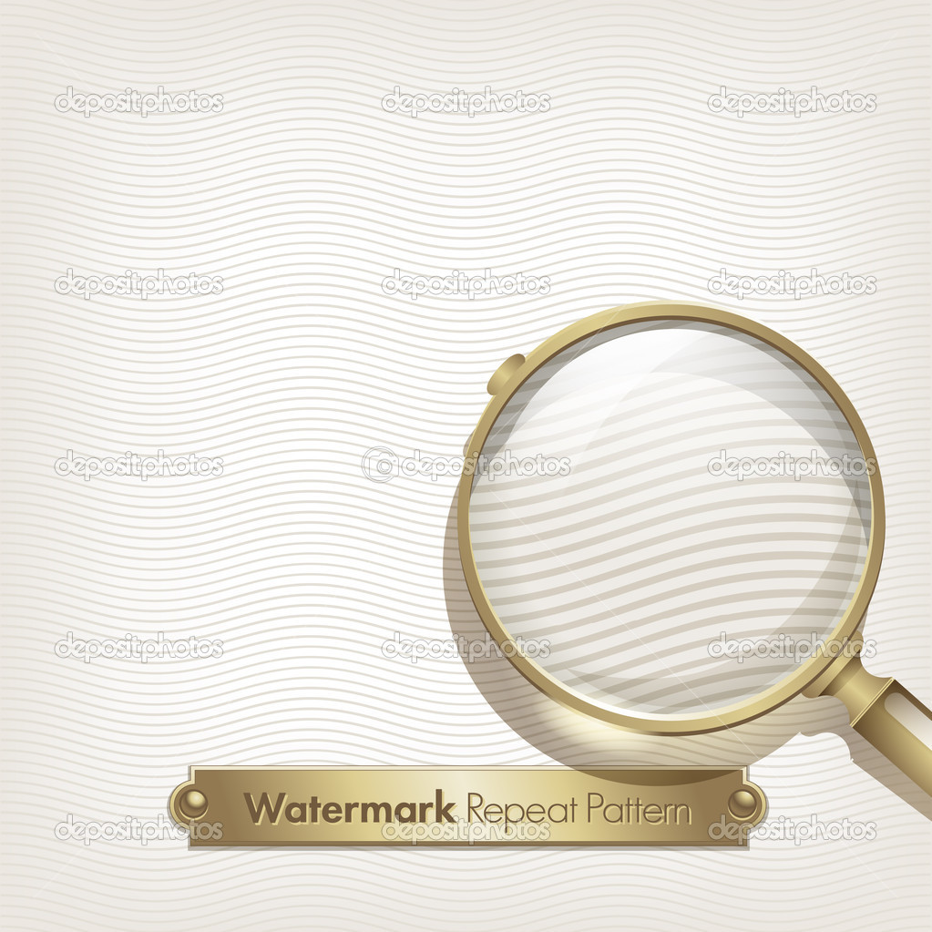 Watermark repeat background, and an old magnifying glass Stock Vector ...