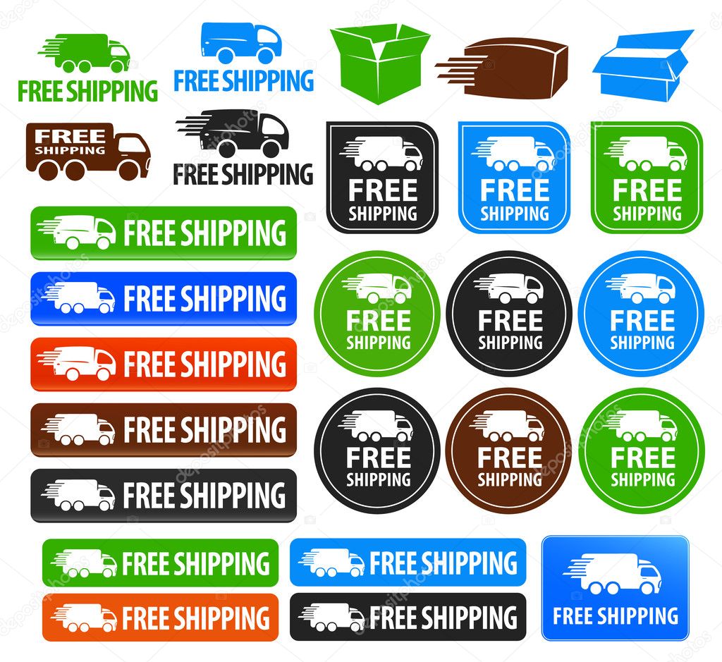 Free Shipping Badges — Stock Vector © Rometl6 #35314031
