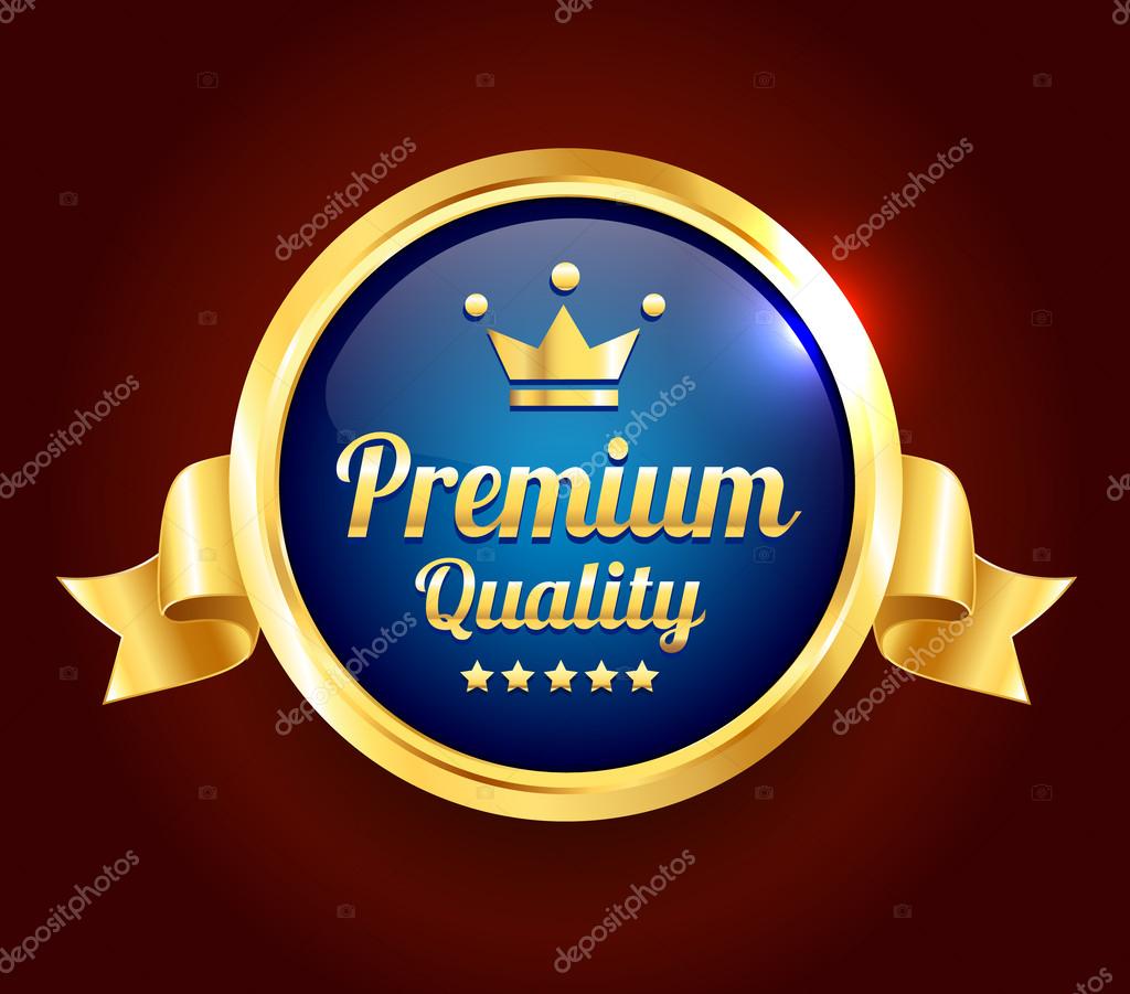 Golden Premium Quality Badge Stock Vector Image by ©Rometl6 #41346071