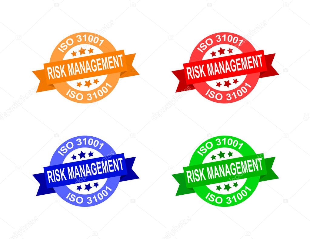 Conjunto de 4 ilustraciones planas de sellos de diferentes colores para ...