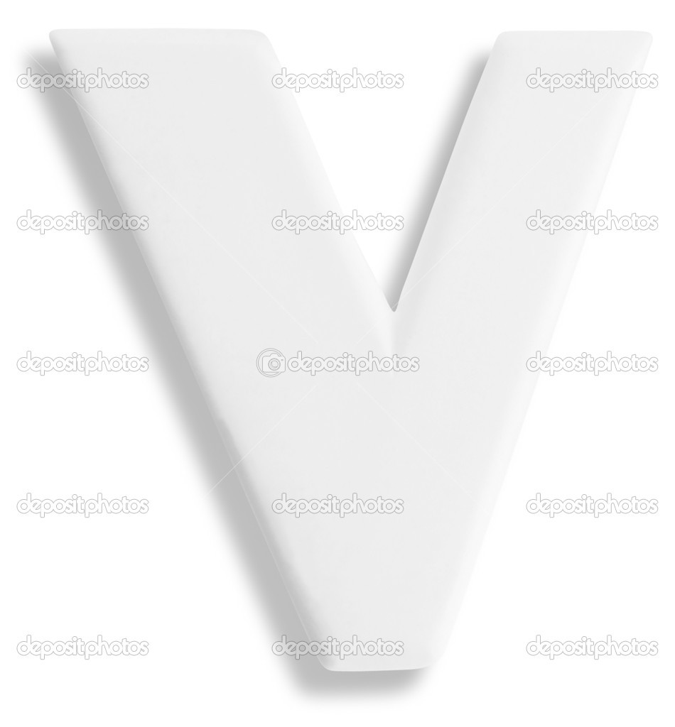White Dimensional Deco Letter V — Stock Photo © ronjoe #29370575
