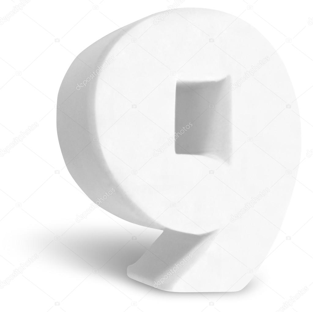 White Dimensional Deco Number 9 Stock Photo by ©ronjoe 29371623