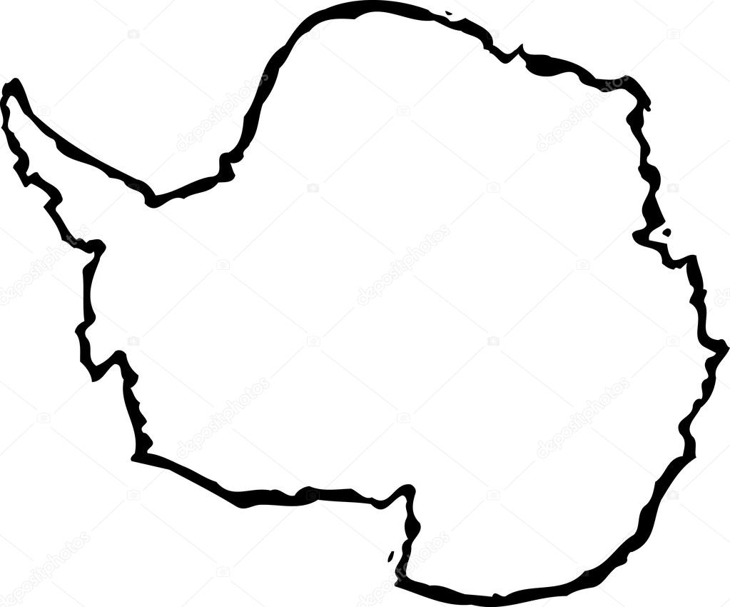 Antarctica Map Black And White Clipart