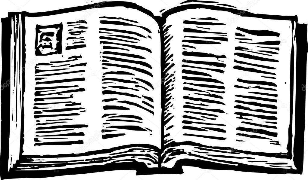 Open Bible Clipart Black And White