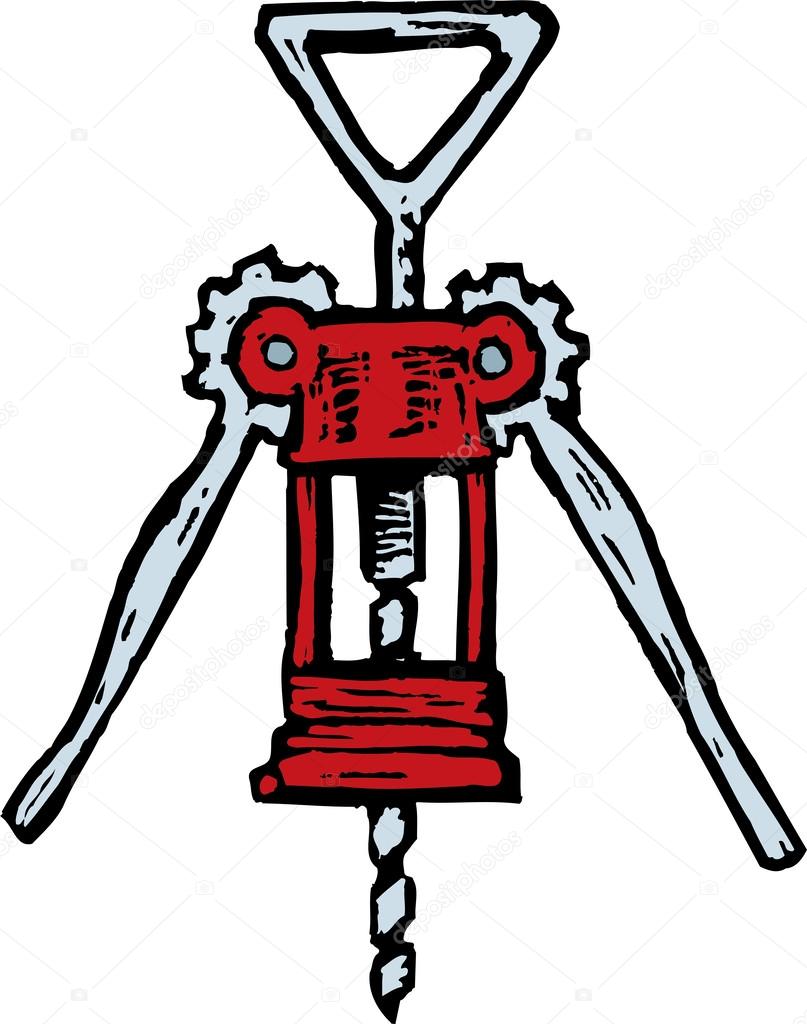 Woodcut Illustration of Cork Screw Stock Vector Image by ©ronjoe #29512751