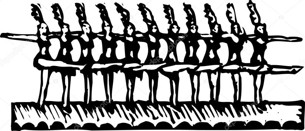 Vector Illustration of Chorus Line of Dancers Stock Vector Image by ...