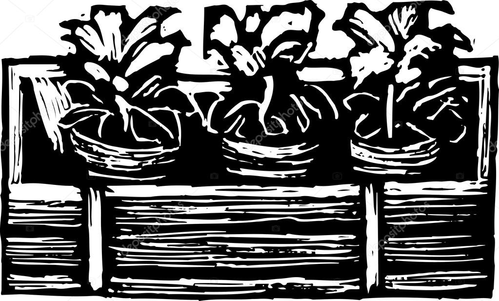 Woodcut Illustration of Flower Box Stock Vector Image by ©ronjoe #29559537