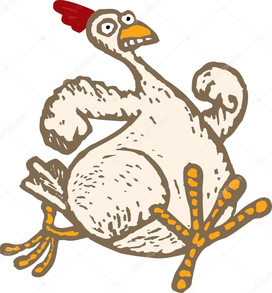 Woodcut Illustration of Free Range Chicken Stock Vector Image by ...