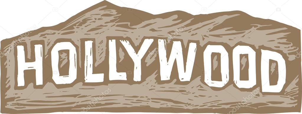 Hollywood Sign Drawing Black And White