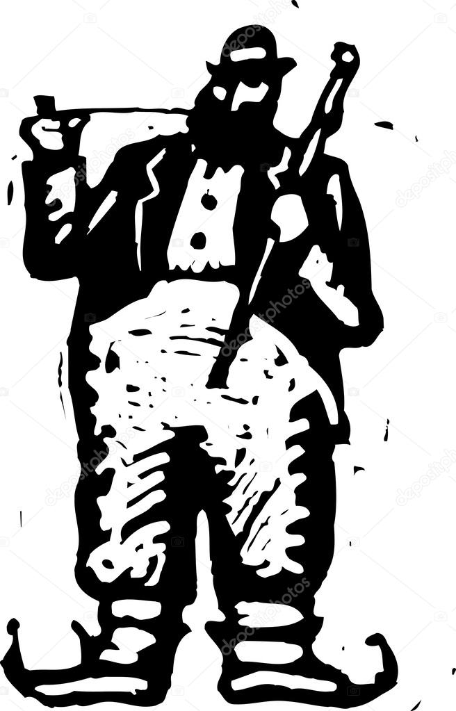 Woodcut Ilustración de Duende Vector de stock #29848467 de ©ronjoe