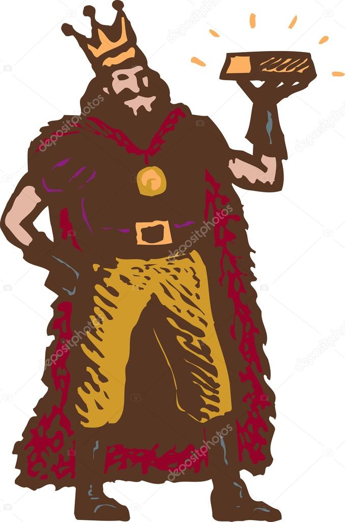 Image vectorielle Gravure sur bois Illustration du roi Midas par ...