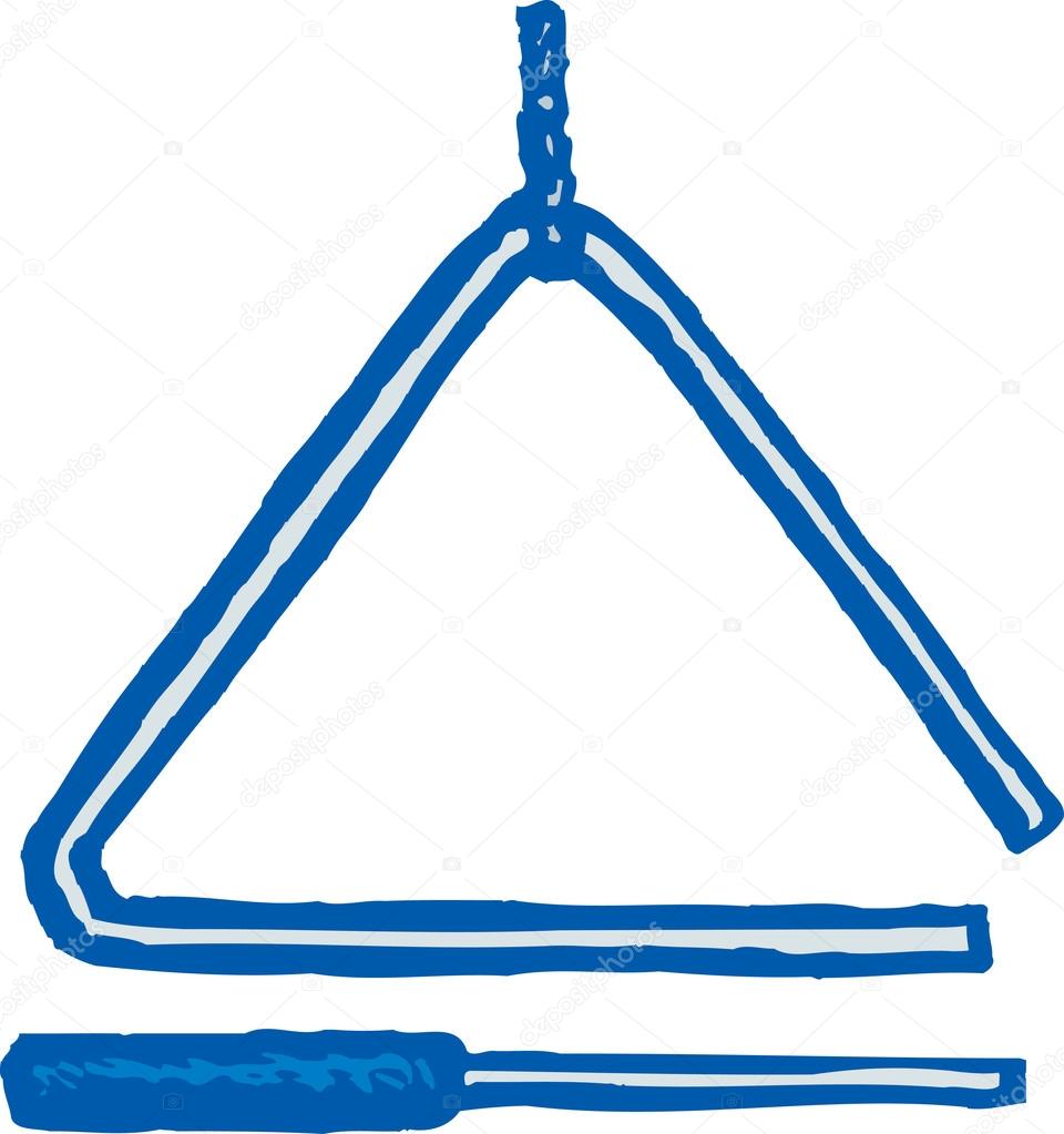 Woodcut Ilustración del triángulo musical Vector de stock por ©ronjoe ...