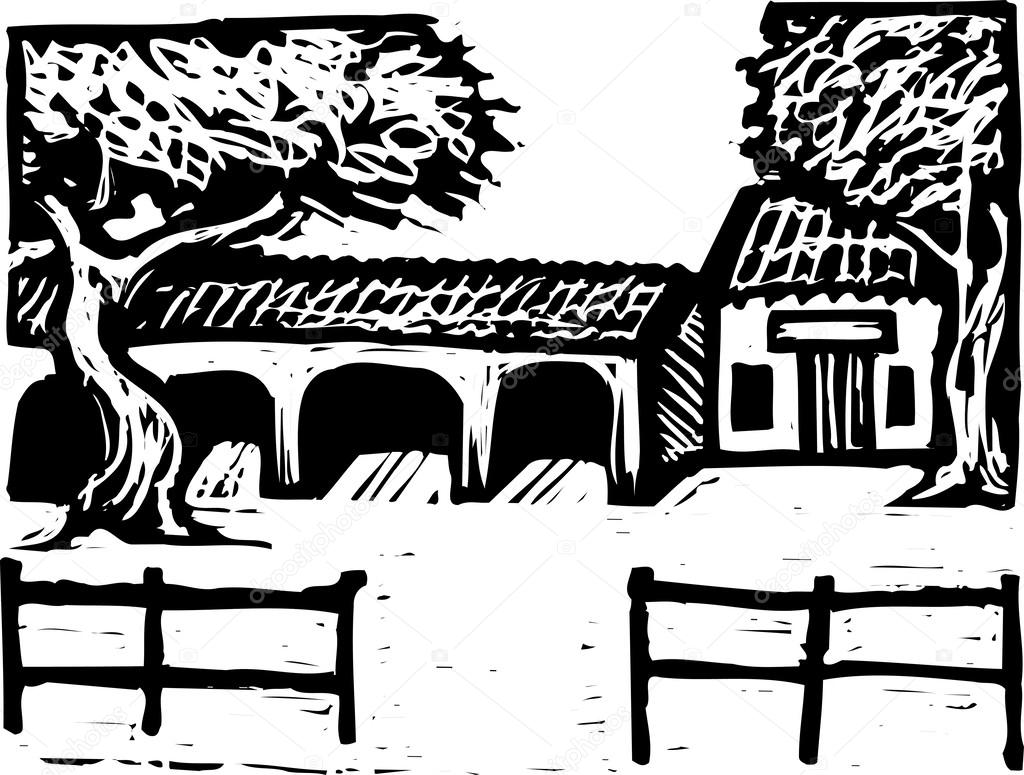 Illustration vectorielle du ranch de style mexicain Vecteur par ©ronjoe ...