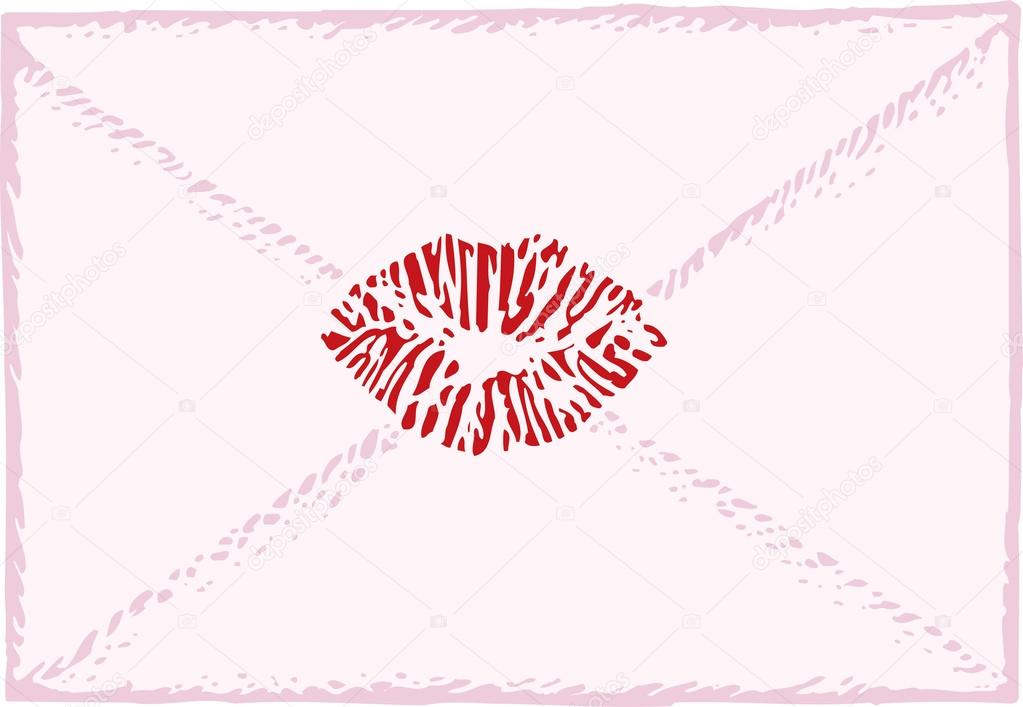Letter Sealed with a Kiss Stock Vector by ©ronjoe 30501623