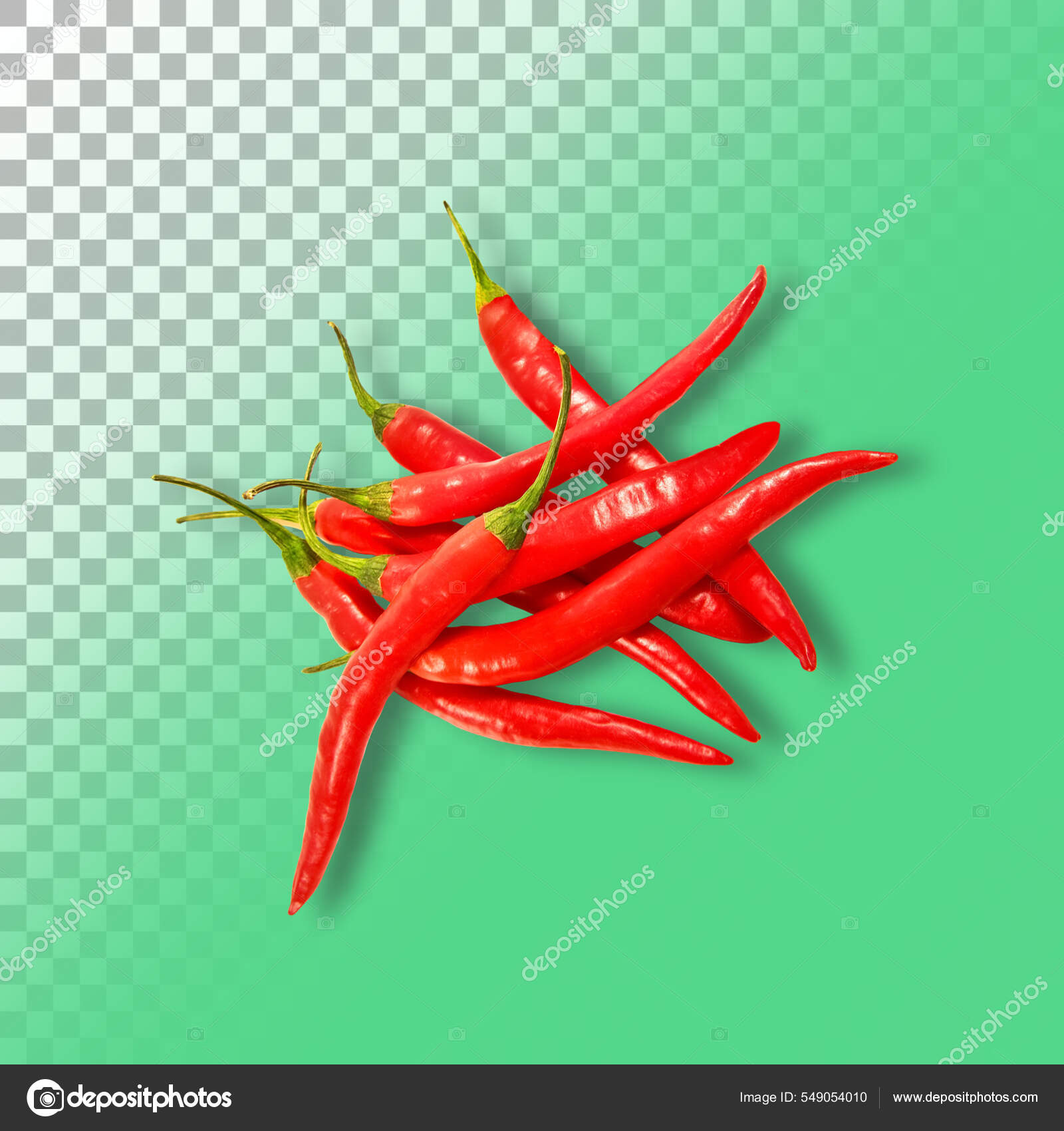 Chili Rojo Picante Sobre Fondo Transparente — Foto de stock #549054010 ...