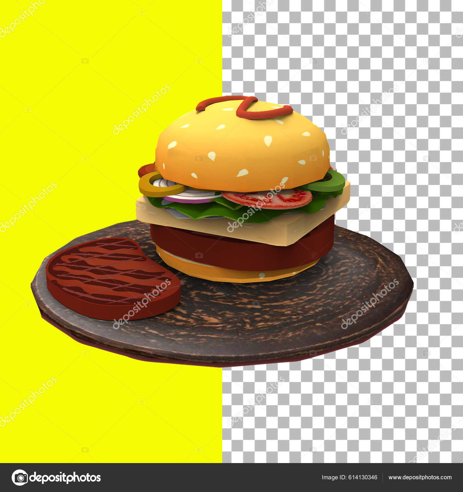 Burger Paper Craft Design Element — Stock Photo © checorners #614130346