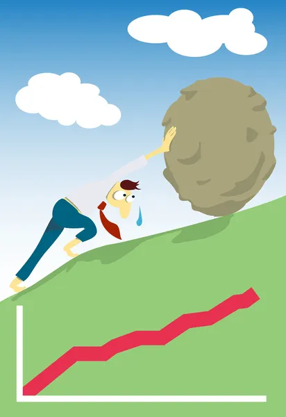 Pushing boulder Vector Images | Depositphotos