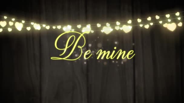 Animation Words Mine Written Strings Glowing Heart Shaped Lights ...