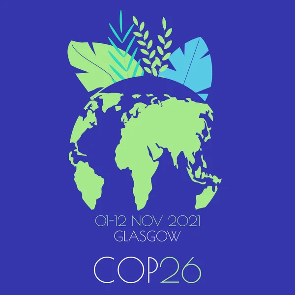 COP 26 Glasgow 2021 ilustración del vector de banner. Póster, volante ...