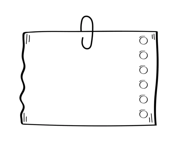 Papel Hoja Vacía Estilo Garabato Sketch Stikers Vector Ilustración Para ...