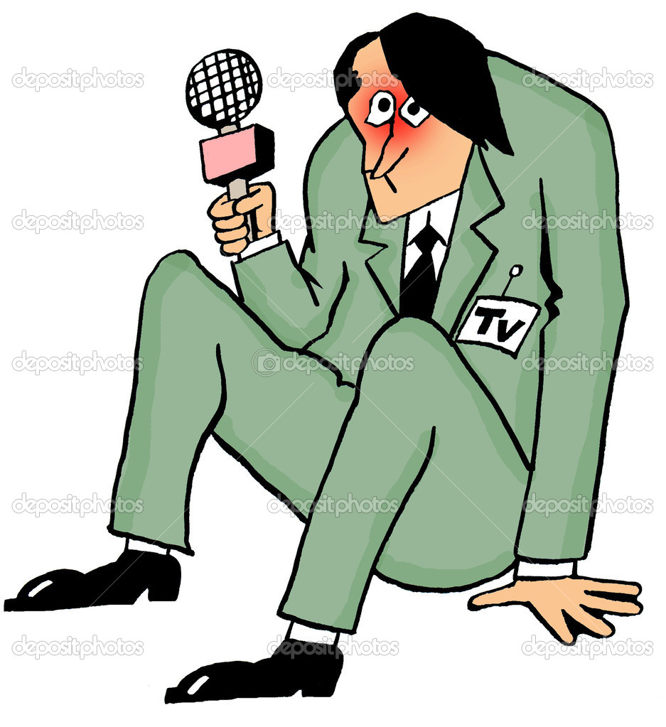 Caricature. Crazy reporter Stock Illustration by ©cartoonist #28644245