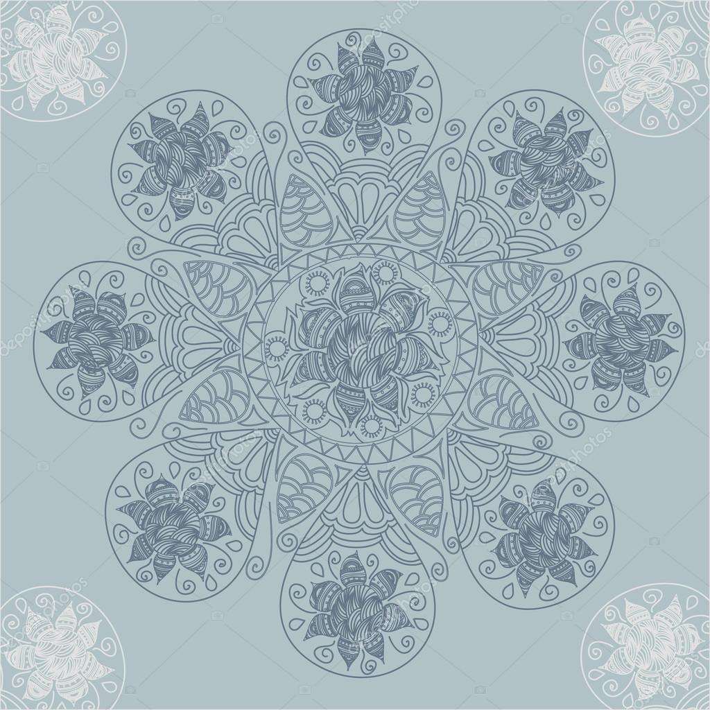 Ornamental lace pattern, circle background with many details Stock ...