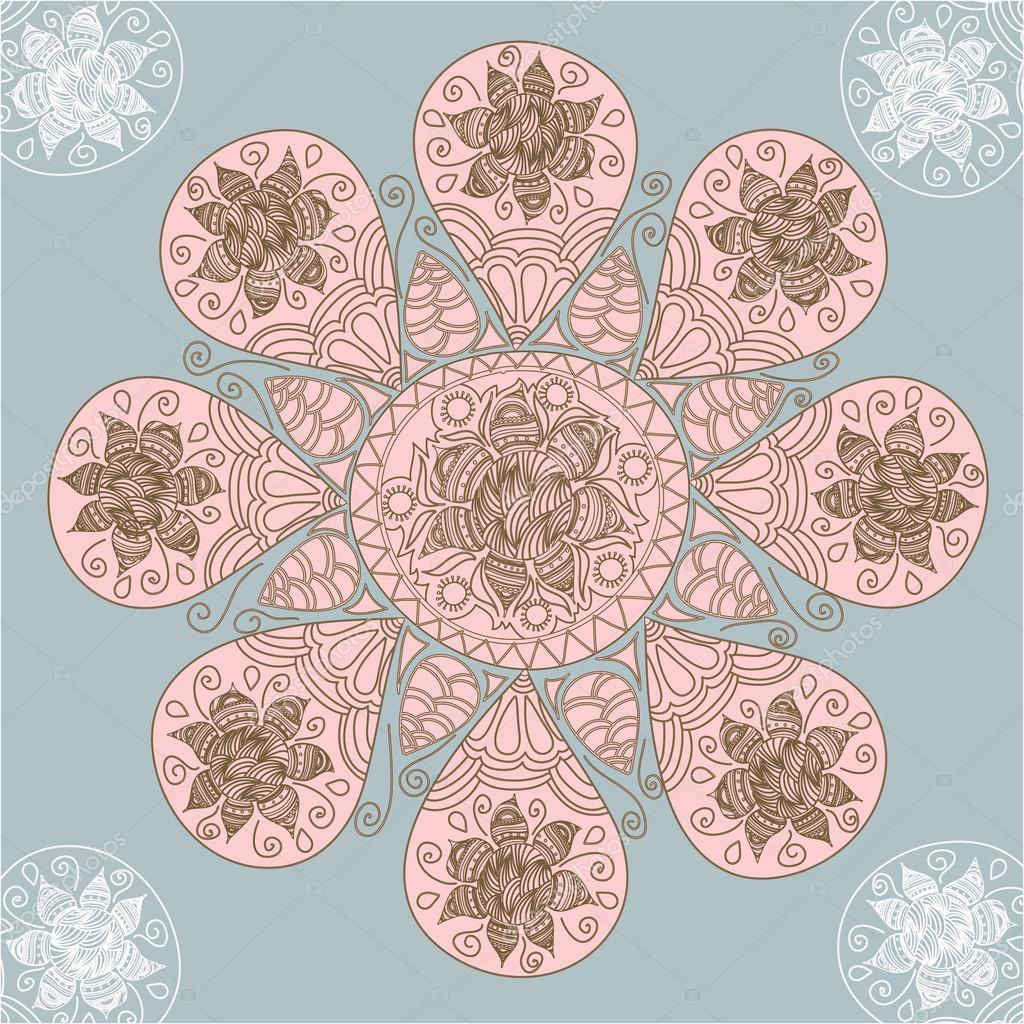 Ornamental lace pattern, circle background with many detail Stock ...