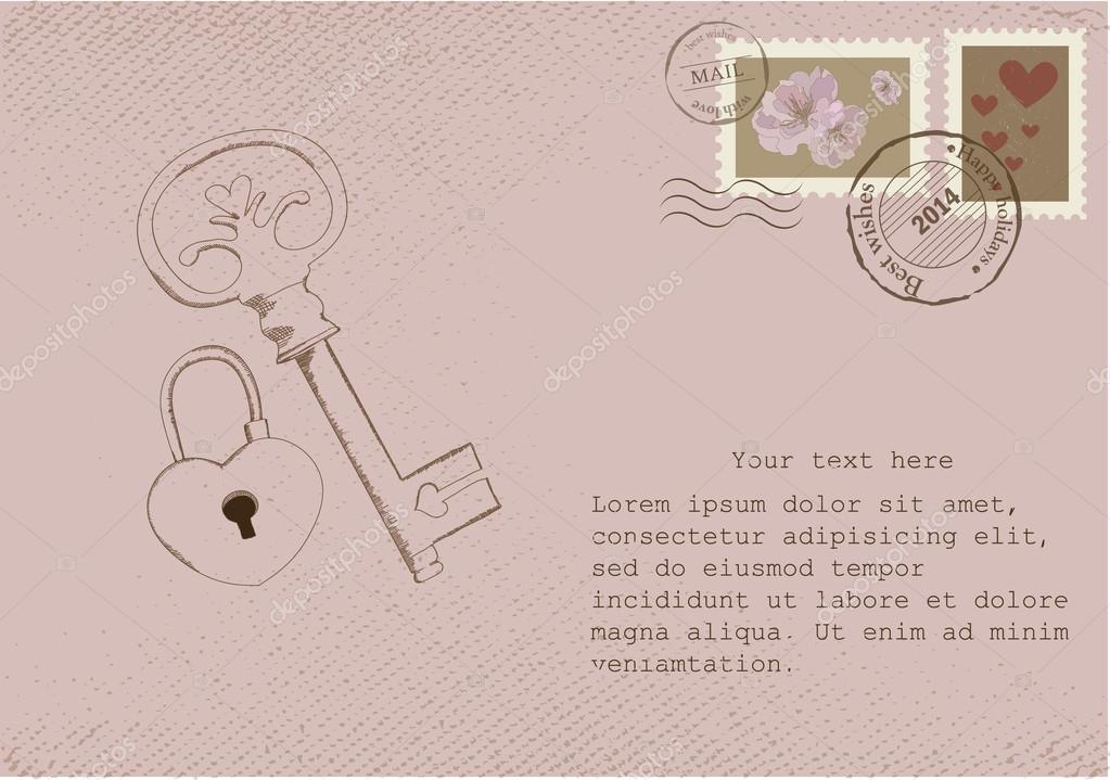 Tarjetas postales antiguas y sellos postales de boda 2025