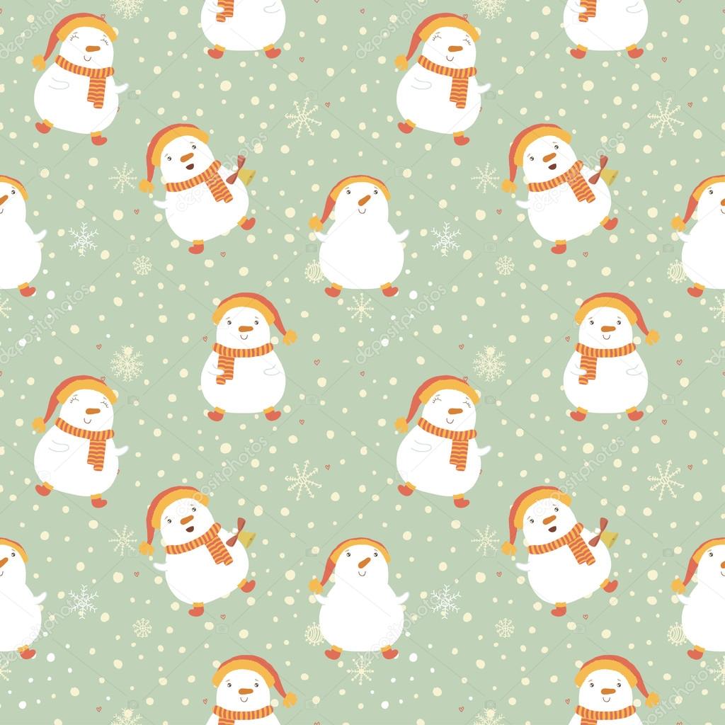 Cartoon Snowman Wallpaper