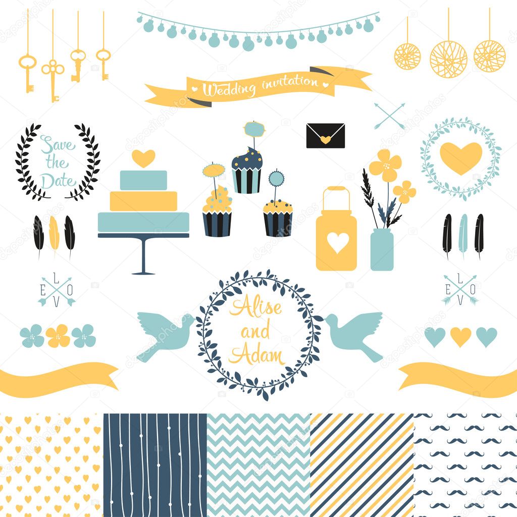 Set for wedding design Stock Vector Image by ©artnis #47440555