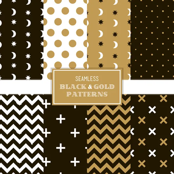 Elegant set of black and white seamless vector patterns. Stock Vector ...