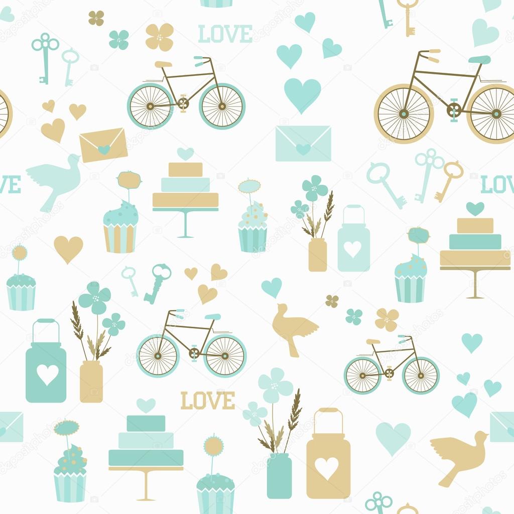 Seamless wedding pattern Stock Vector Image by ©artnis #47871697