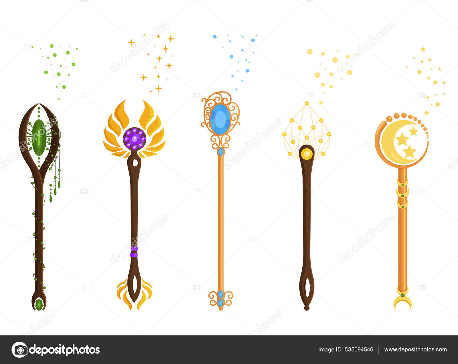 Magic wand set Stock Vector Image by ©KingVector #535094546