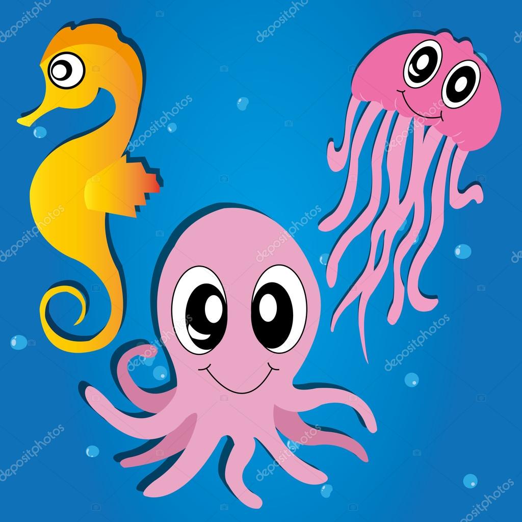 Water animals — Stock Vector © DAVIDS47 #29975515