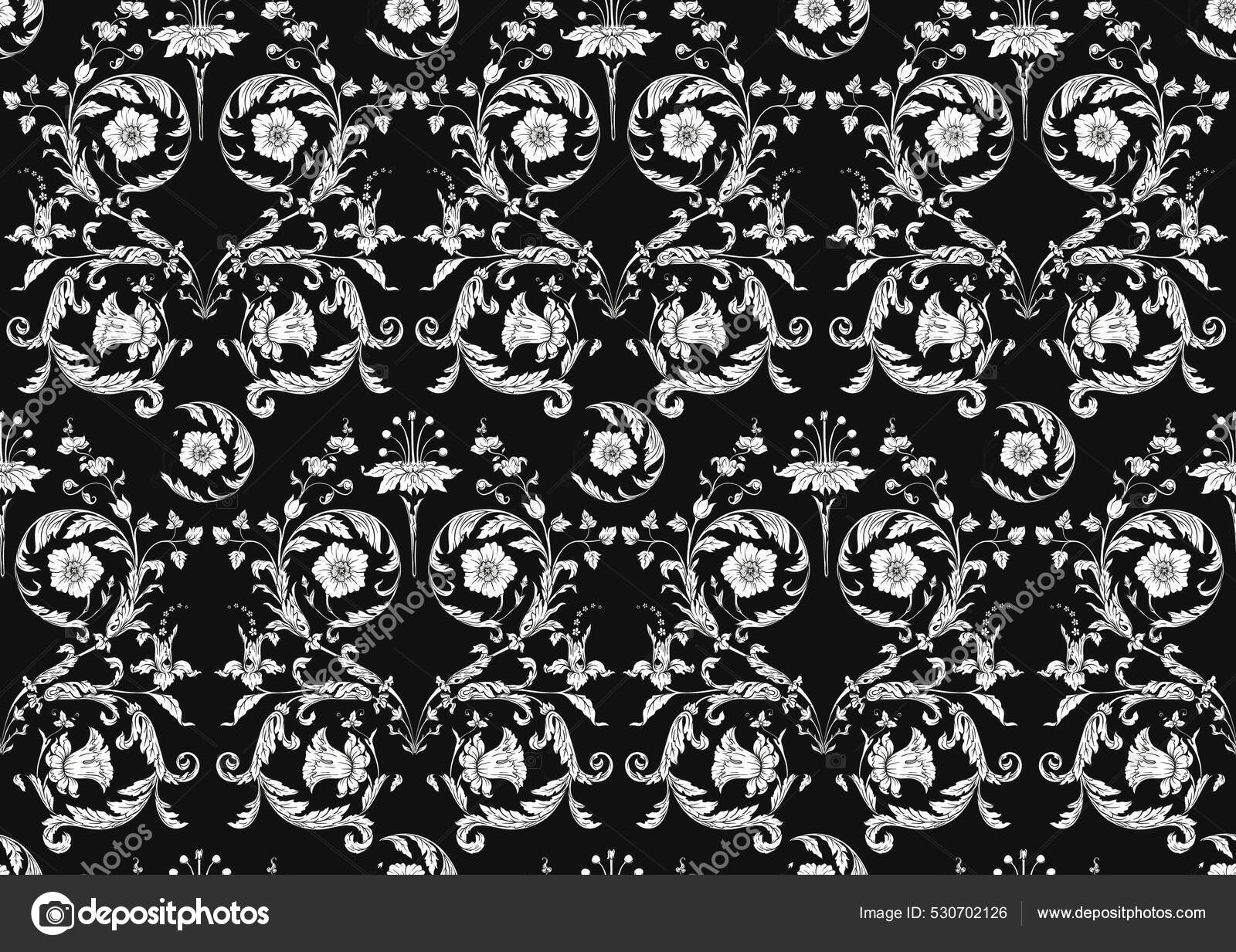 Seamless pattern, background. Colored vector illustration. In baroque ...