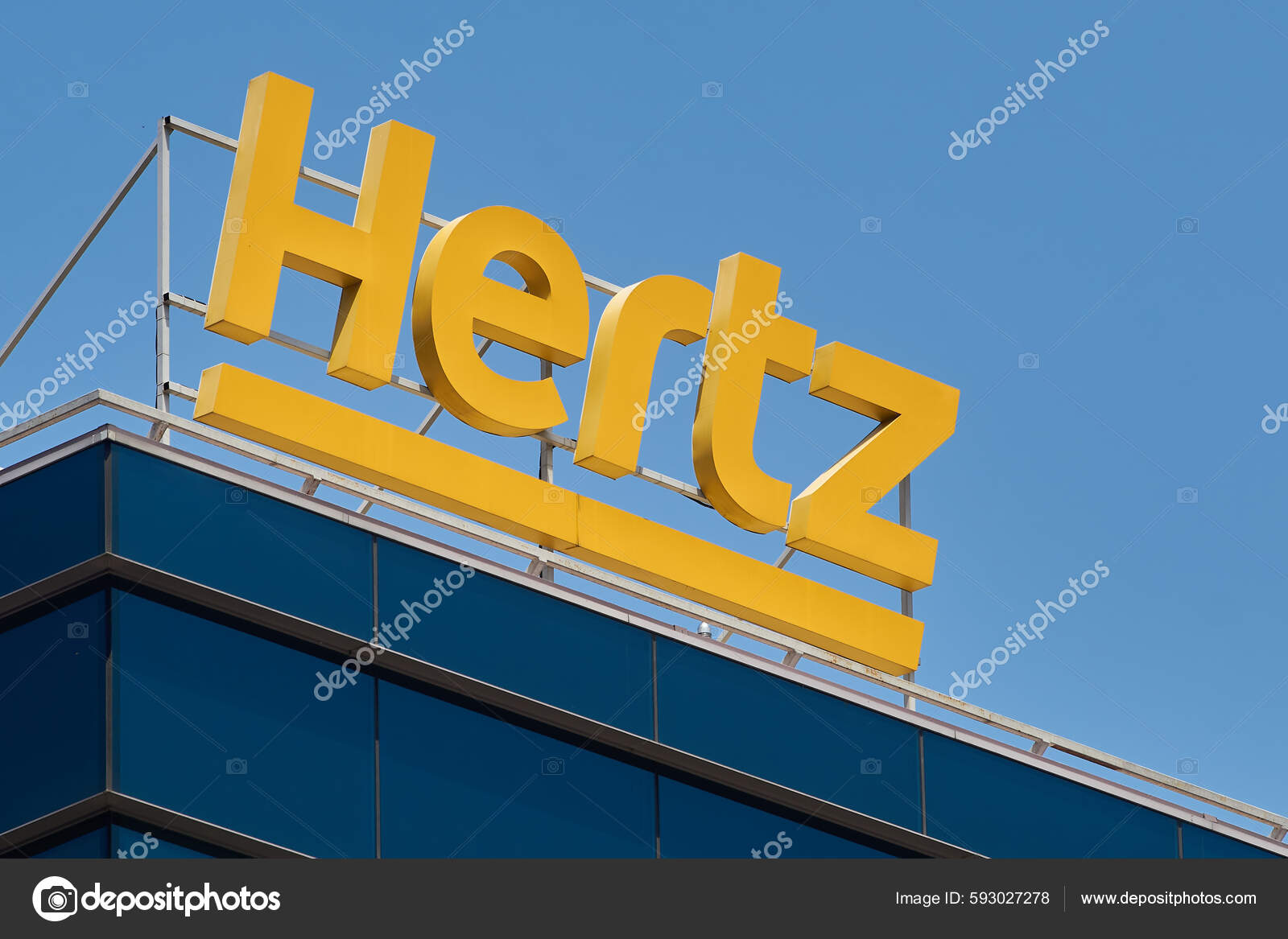 Bucharest Romania July 2022 Logo American Car Rental Company Hertz ...