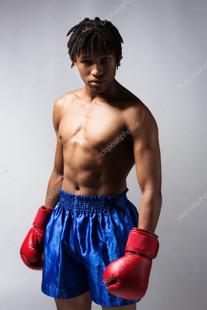 Male boxing fighter — Stock Photo © handmademedia #35371855