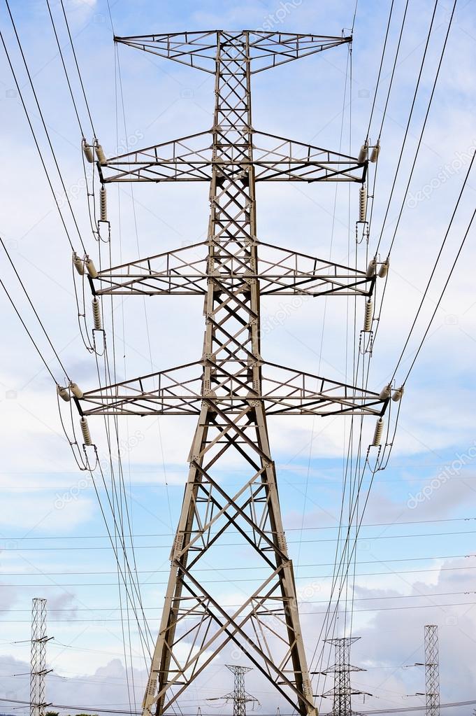 High voltage power pole — Stock Photo © sommaill #28318365