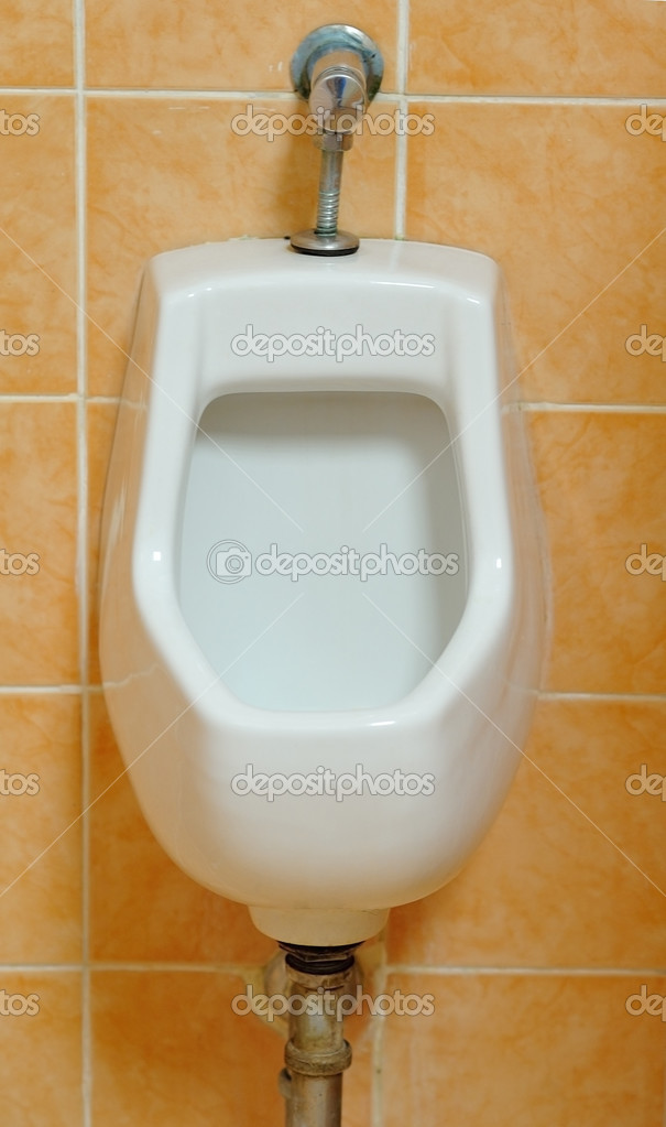 Public urinal over tiled wall — Stock Photo © sommaill #28560301