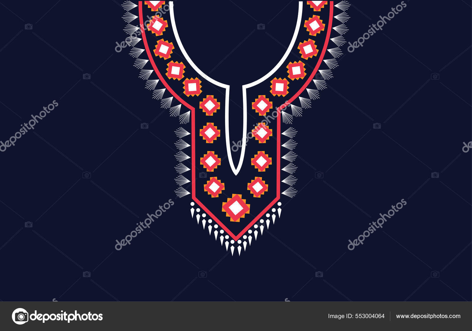 Ethnic Neck Embroidery Geometric Shapes Ethnic Patterns Neck Embroidery ...