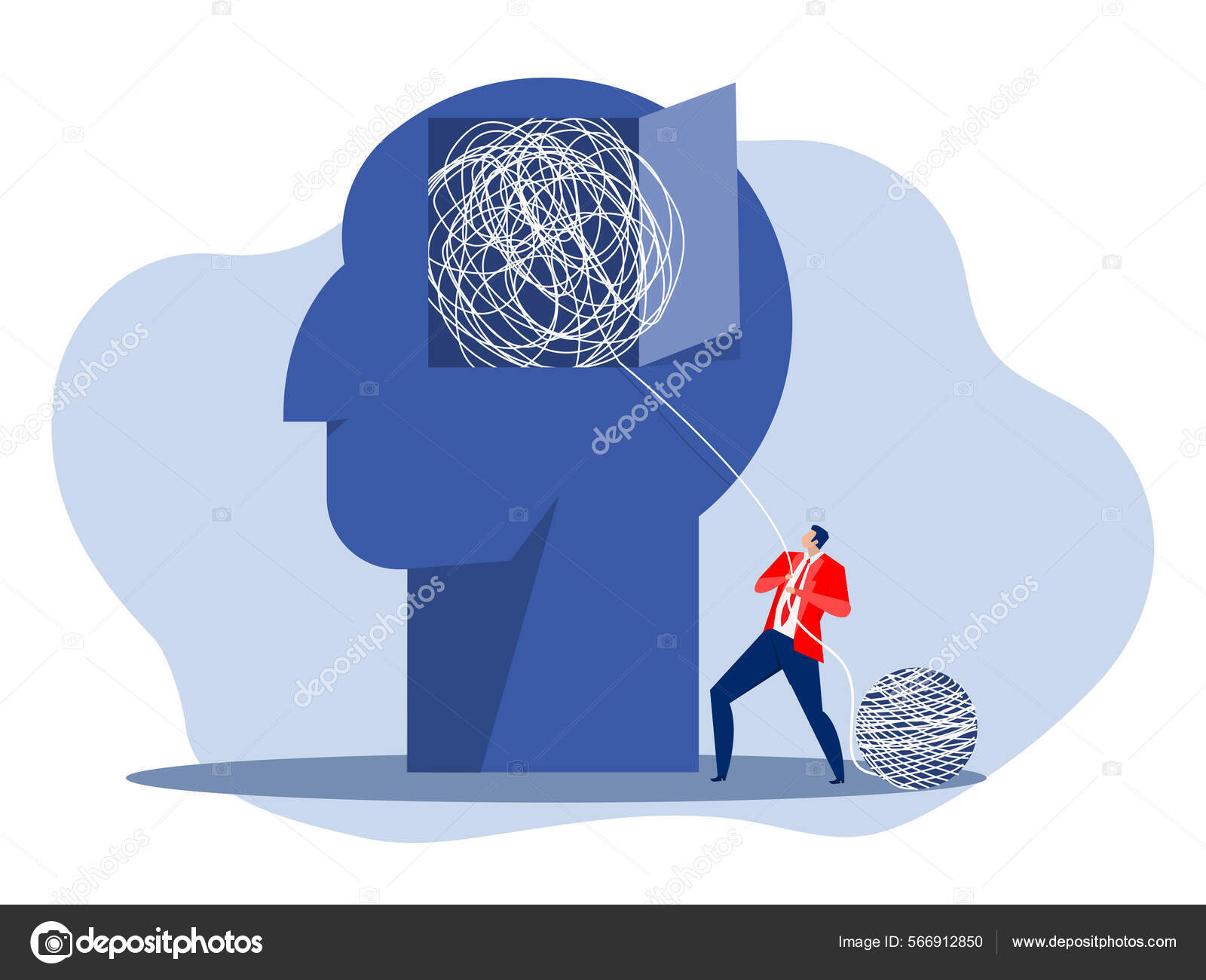 Mindset Chaos Order Thoughts Head Human Concept Vector Illustration ...