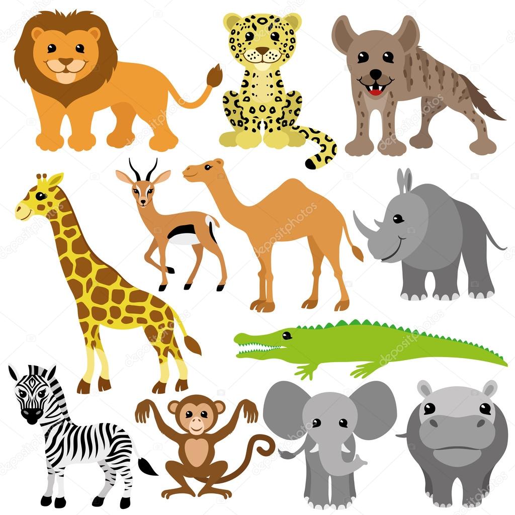 Conjunto de vectores. Animales africanos . Vector de stock por ©taronin ...
