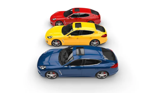Top view on row of multicolored cars in a circle Stock Photo by ©Svitac ...