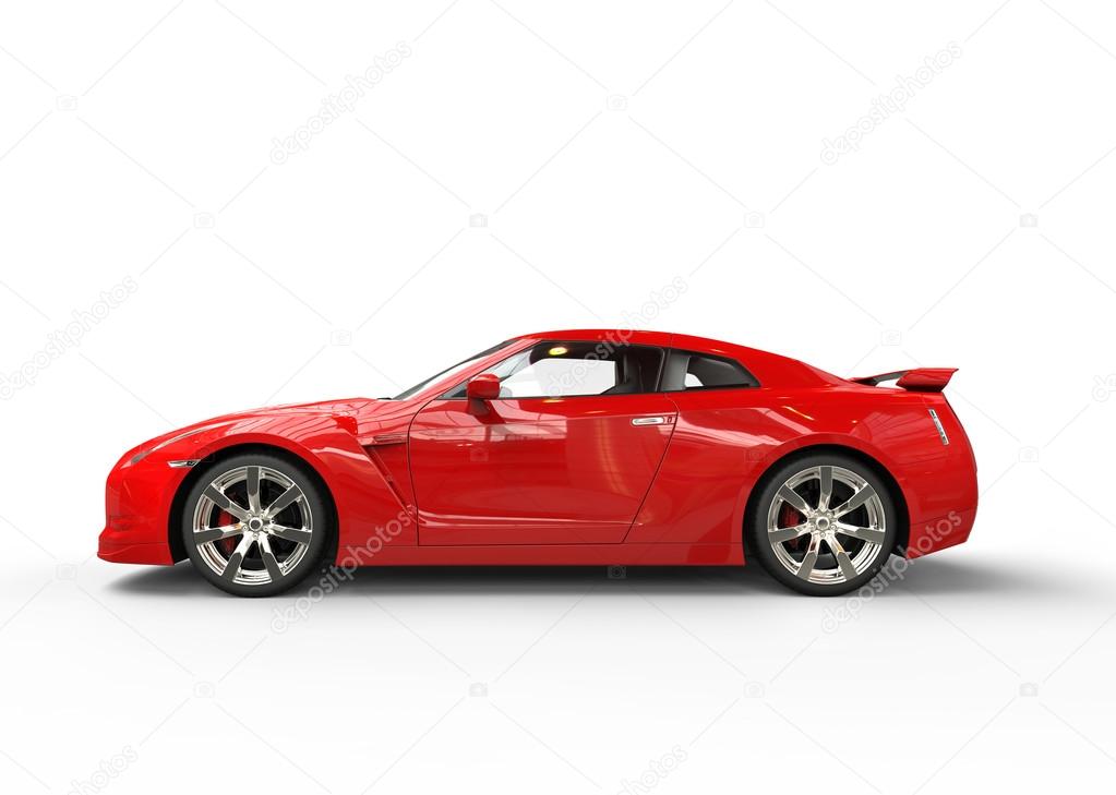 Fast red car side view – Stock Editorial Photo © Svitac #49904549