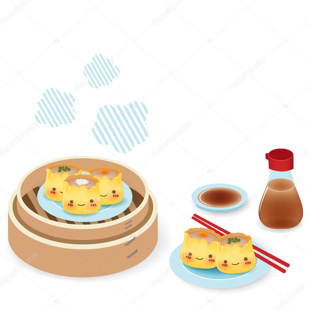 Cute Dim Sum Cartoon