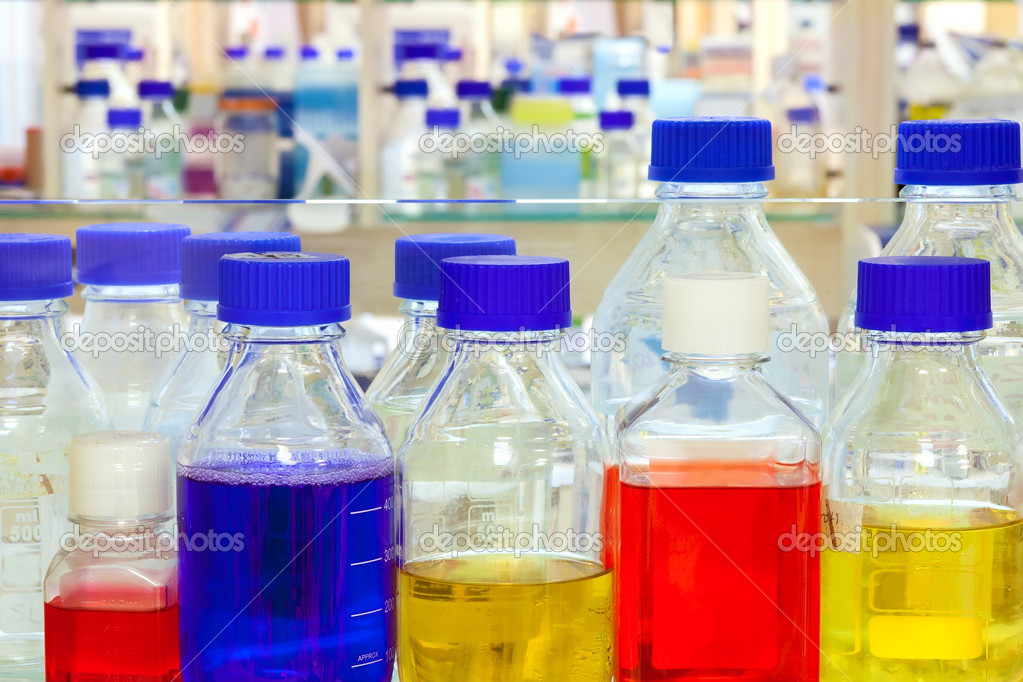 Chemical solutions in a laboratory. Stock Photo by ©belahoche 42774473