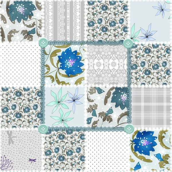 Patchwork seamless floral pattern — Stock Photo © Fuzzyfoxer #42550999