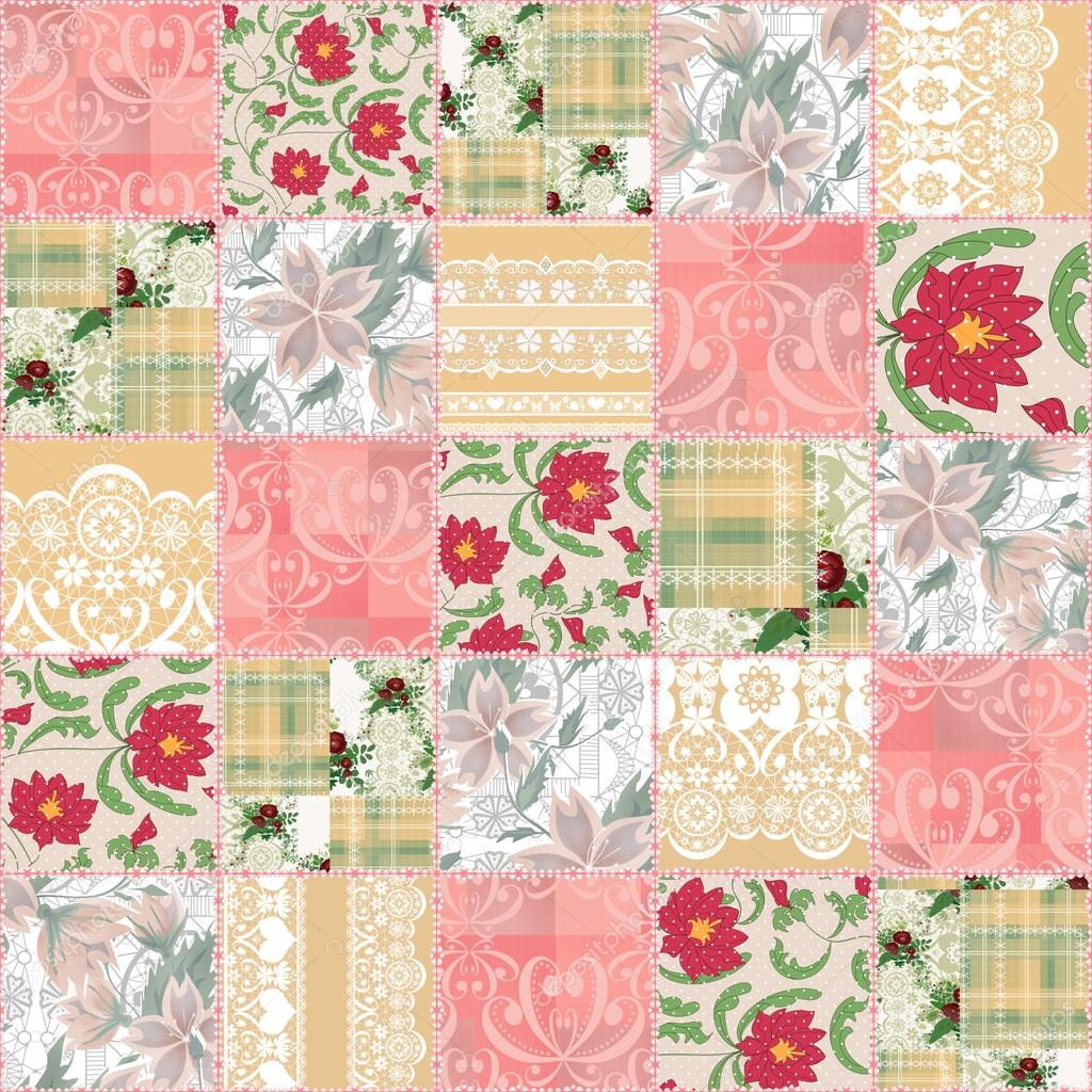 Patchwork seamless pattern texture background — Stock Photo ...
